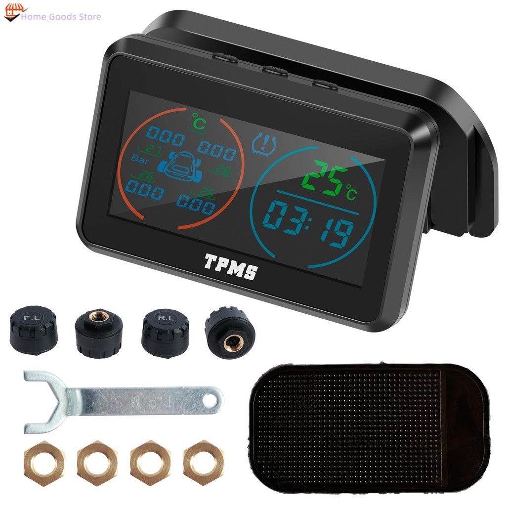 Tire Pressure Monitoring System TPMS Wireless Solar Real-time Tire ...