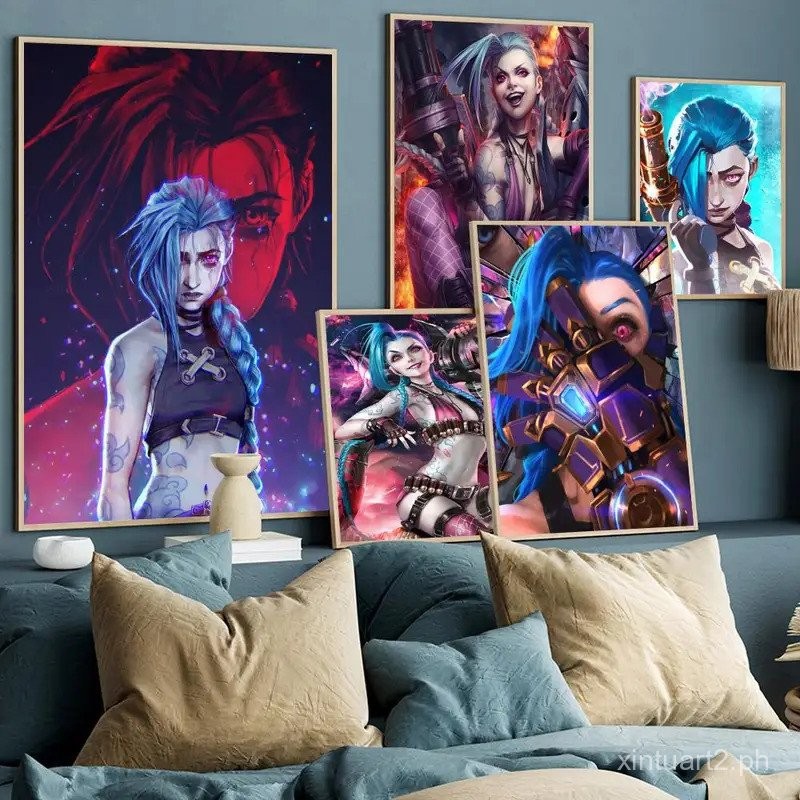 Cartoon Anime Game Arcane L-LOL Jinx Main Art Movie Posters Fancy Wall ...