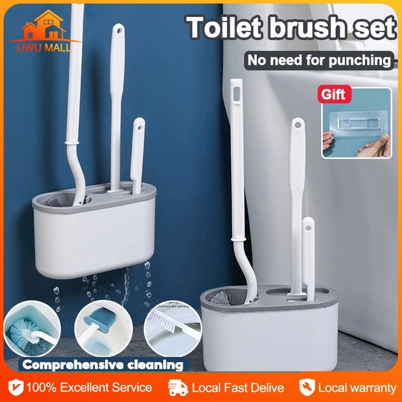 Multifunction Toilet Cleaning Brush Set Wall Mounted Brush with Holder ...