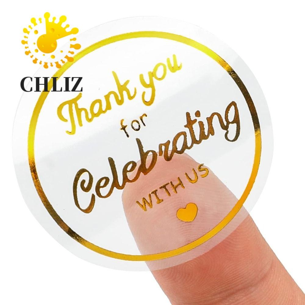 CHLIZ Stickers, Thank You for Celebrating with us Gold Foil Label ...