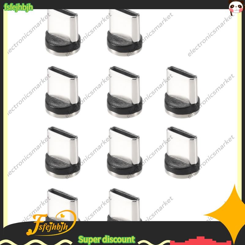 【fsfejhbjh】10PC/SET Round Magnetic Cable Plug 8 Pin Type-C Plugs Fast ...