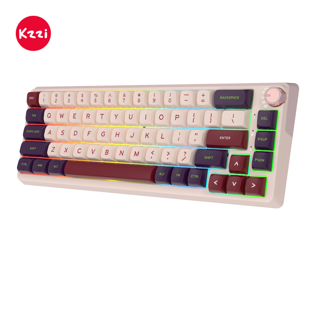KZZI K68 PRO Nezuko Purple 75% Mechanical Gaming Keyboard Hot Swappable Gasket Mount RGB Custom ...