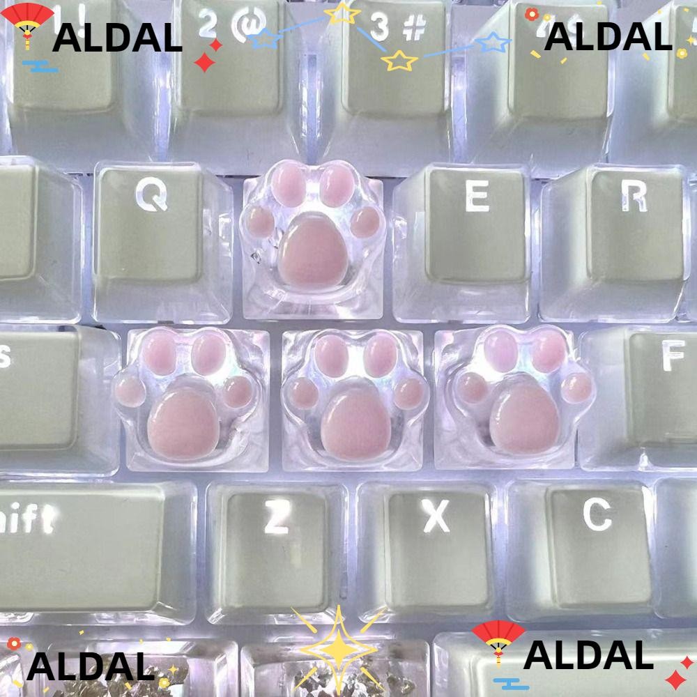 ALDAL 1/4 Pcs Cat Keycap, Translucent Resin Mechanical Keyboard Key Cap ...