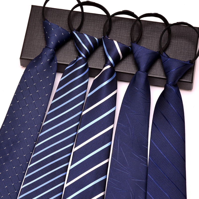 Zipper Formal Tie Business Accessories No Knot Blue Black Red Lazy Easy ...