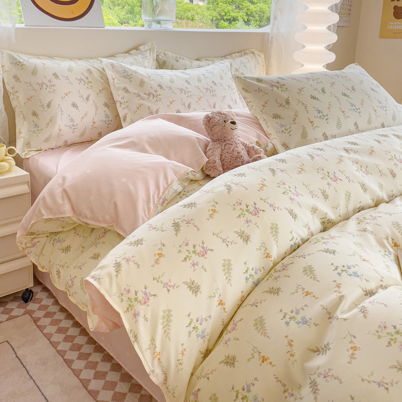 100% Canadian Cotton Spring Floral Bedding Set 4 IN 1 Duvet Cover ...