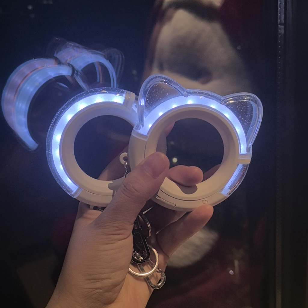 Kpop Idol ITZY Mini Light Ring Keychains Cat Ears Lightstick Keyring ...