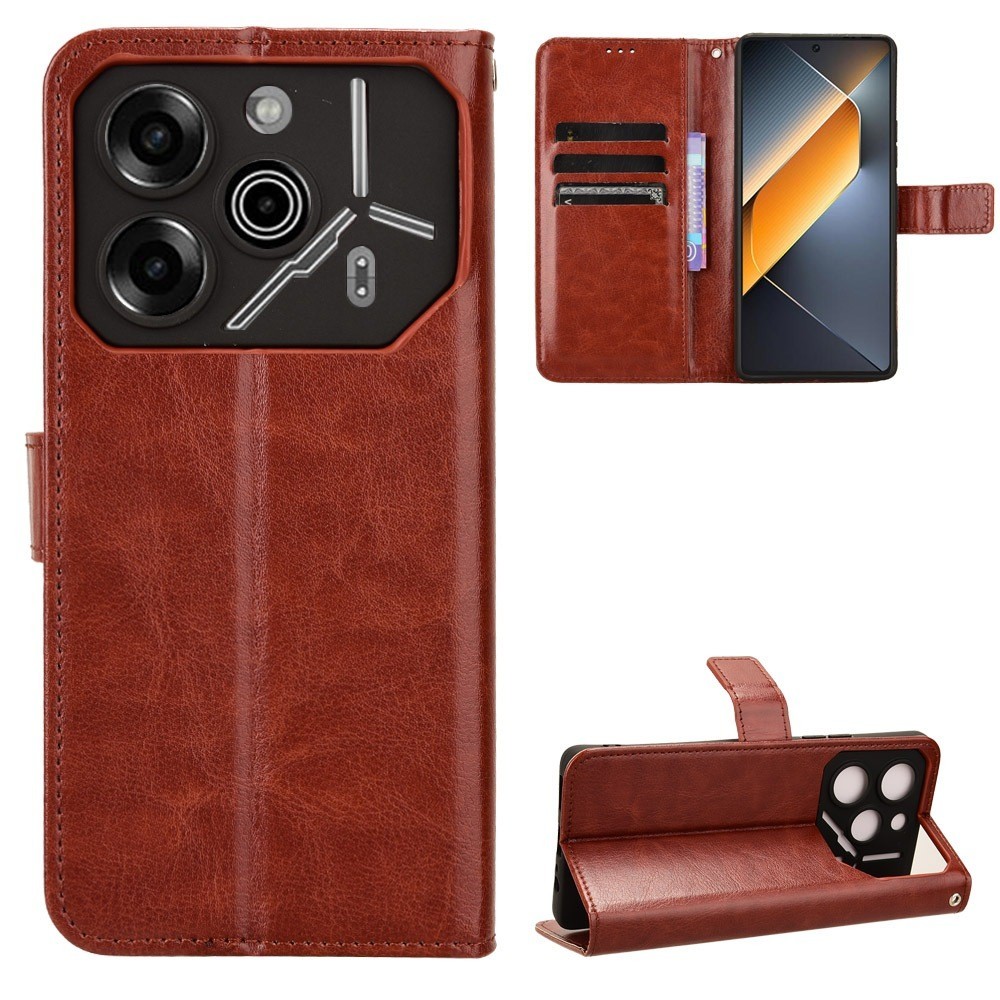 Tecno Pova 6 Pro 5G Case PU Leather Stand Holder LI9 Flip Casing Magnetic Folding Leather ...