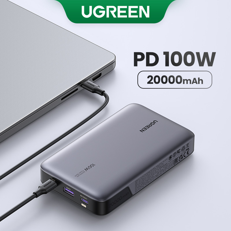 UGREEN 100W 20000mAh Power Bank Portable PD Fast Charging PowerBank for ...