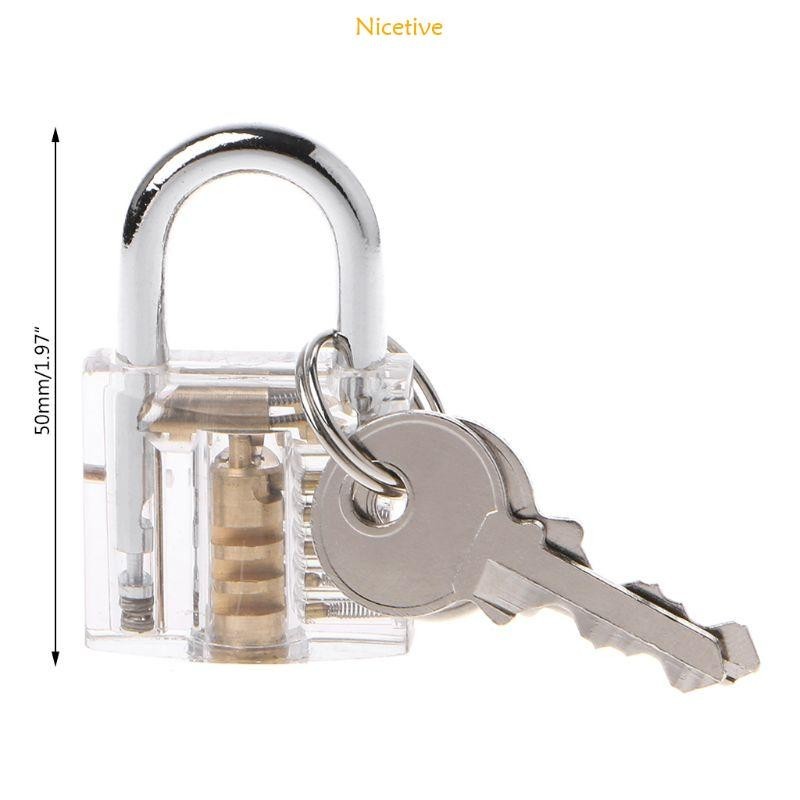 NICE Transparent Locks Pick Visible Cutaway Mini Practice View Padlock Hasps Training Skill For ...
