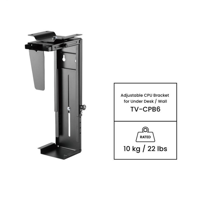 360 degree rotation Adjustable Under-desk Computer Host Bracket CPU ...