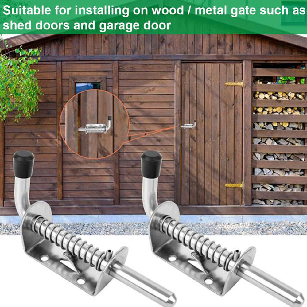 Spring Loaded Gate Latch Pin Barrel Bolt 5in Durable 304 Stainless ...