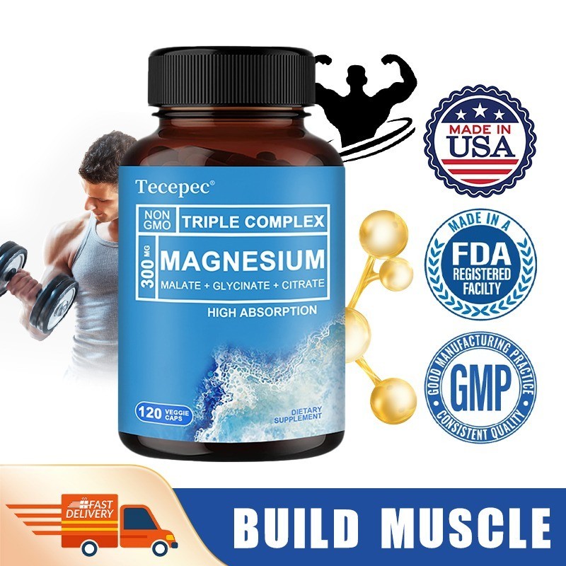 Triple Magnesium Complex | 300 Mg Magnesium Glycinate, Magnesium Malate ...