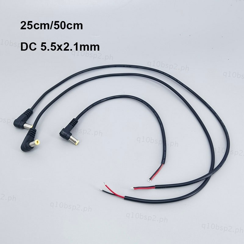 2pin DC MALE Power Connector Plug pigtail 5.5x2.1MM 22AWG 3A Right ...