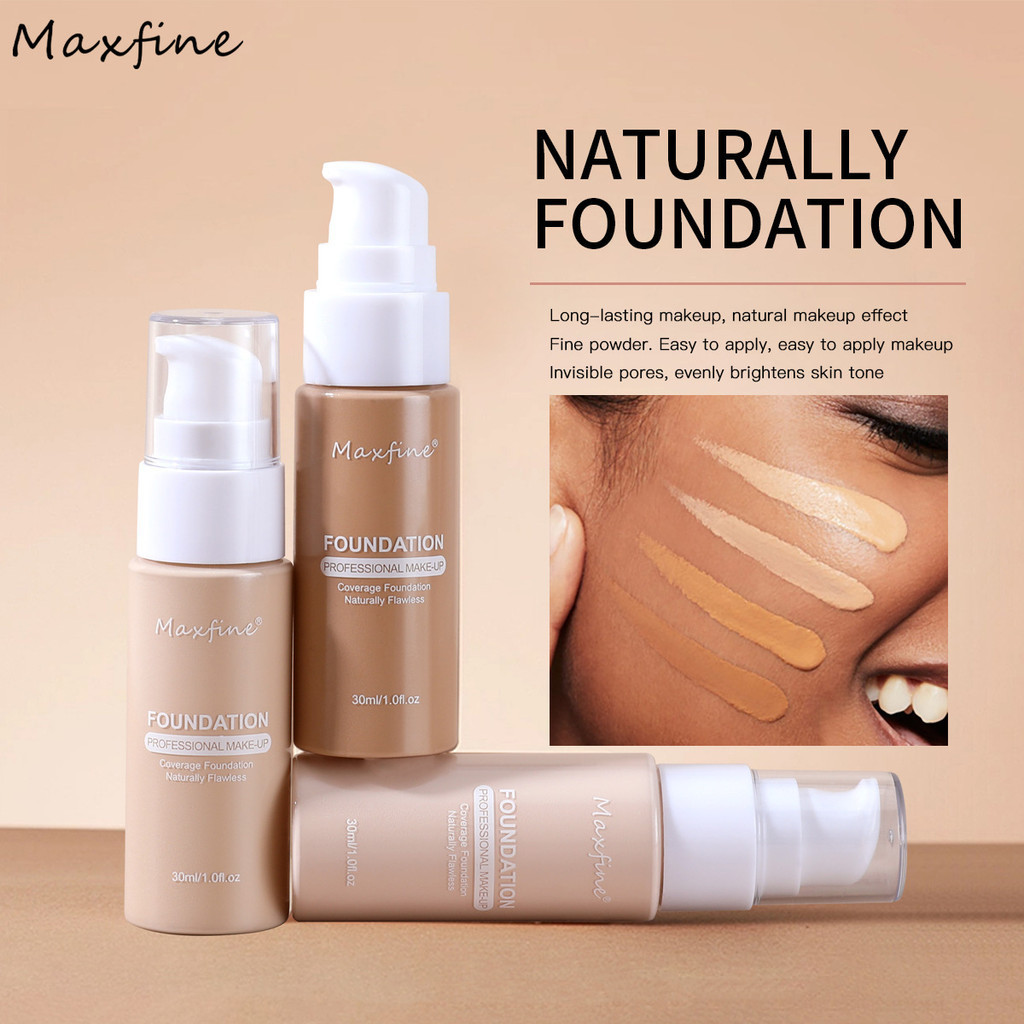 MAXFINE Foundation Waterproof Concealer Lasting Moisturizing Oil ...