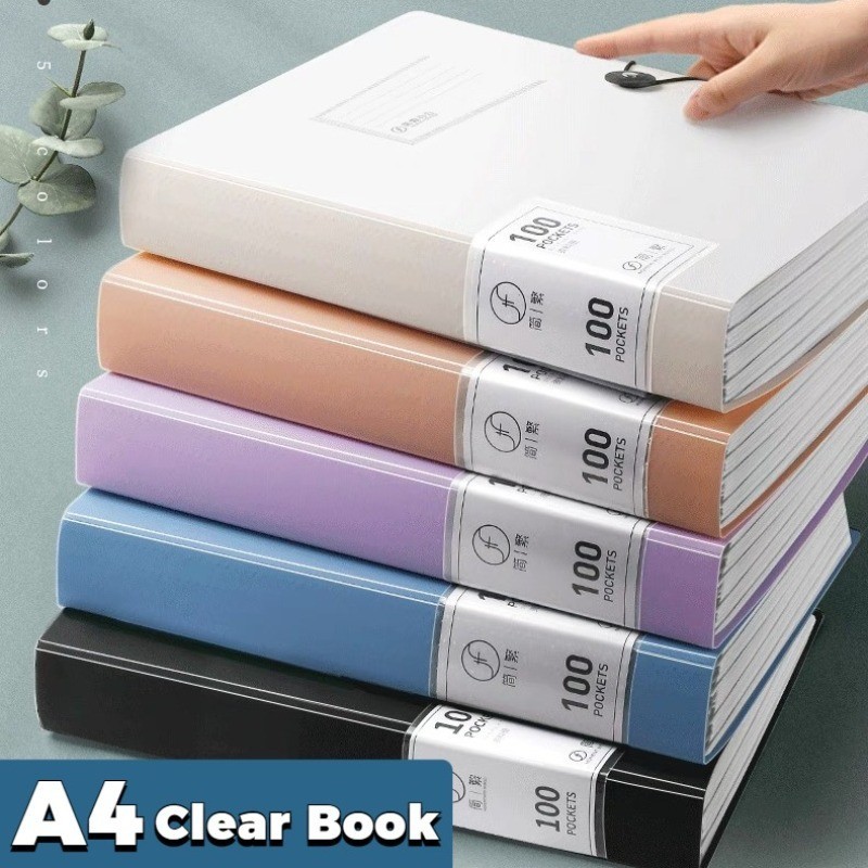 Clear Book Long/A4 Expanding File Folder Clear Folder Document ...