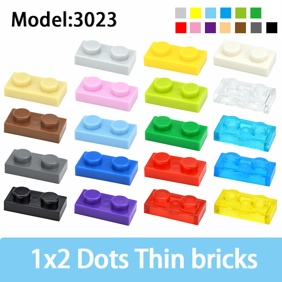 1x2 Dots 100PCS Color Educational Creative Compatible With 3023 Size ...