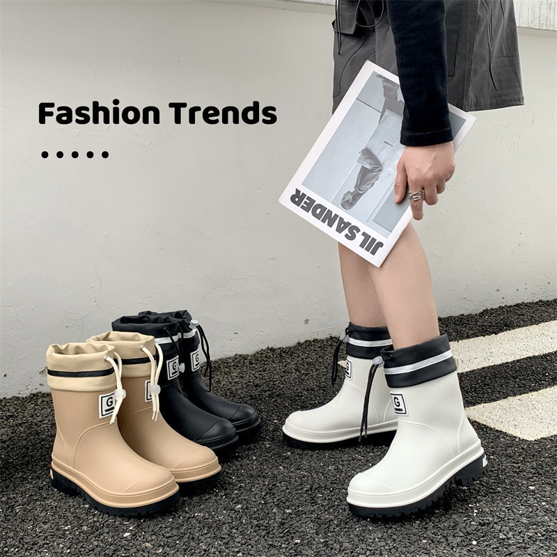 boots rain boots women's non-slip wear-resistant outdoor wading rubber ...