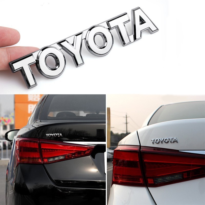 3D Toyota Logo Metal Sticker Car Auto Rear Side Emblem Badge Sticker ...