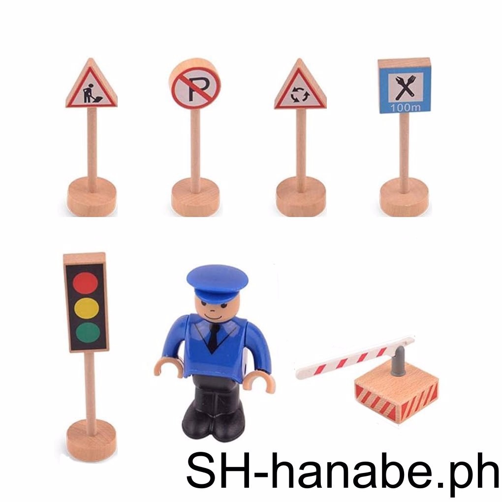 16piece Pre Learning Kids Toy Road Signs Wooden Traffic Signs For ...