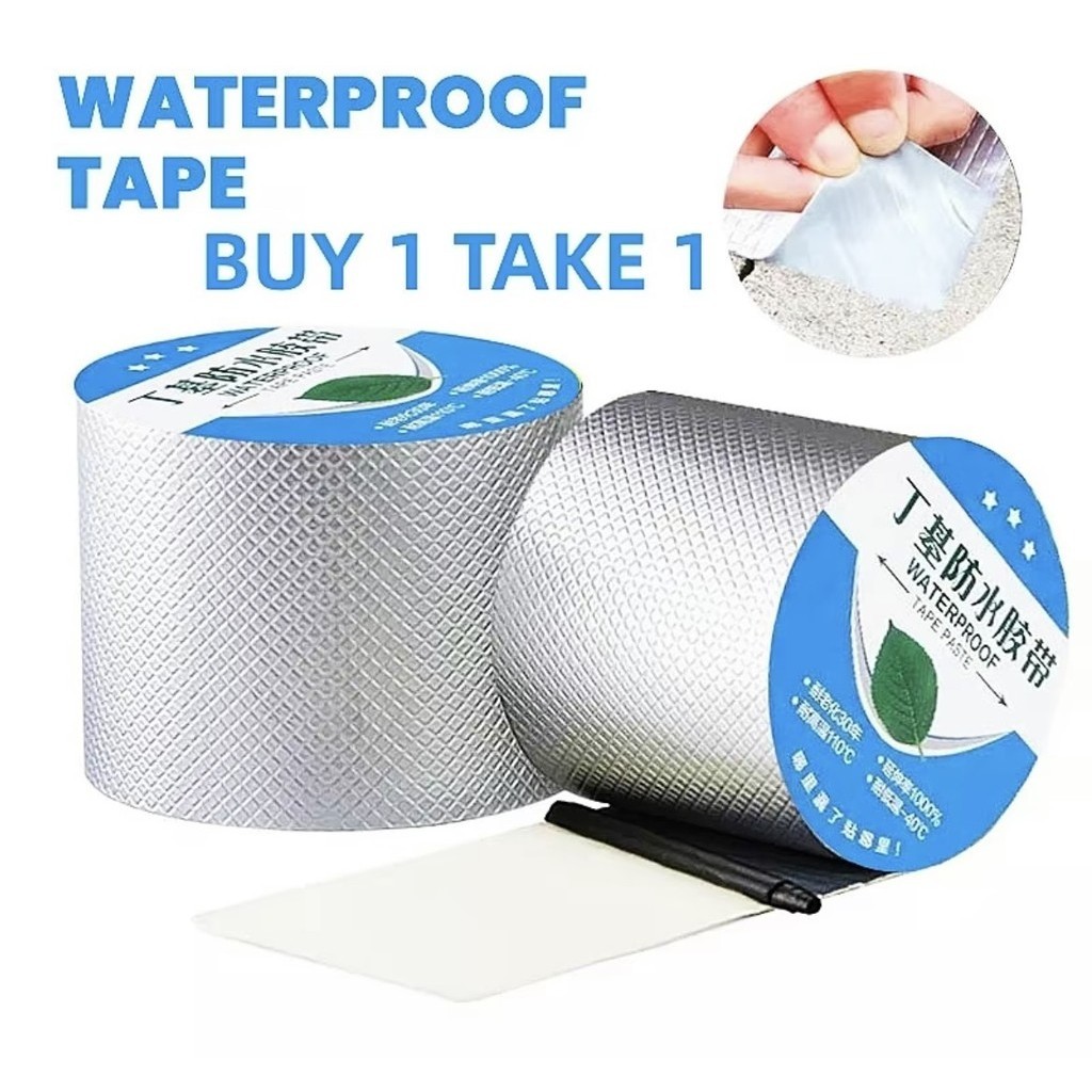 BUY 1 TAKE 1 Aluminum Foil Tape Butyl Waterproof Tape Super Fix Repair Wall Crack Waterproof ...