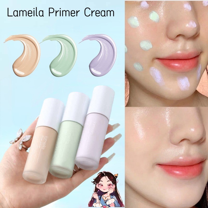 Lameila 3 Colors Face Primer Cream Blur Pore Color Corrector Makeup ...
