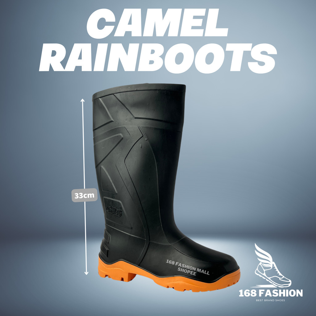CAMEL Rain Boots Orange Sole Heavy Duty & Durable | Shopee Philippines