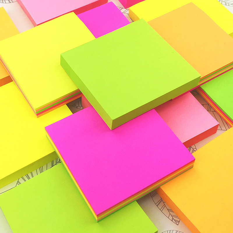 FLUORESCENT COLOR STICKY NOTES 76mmX76mm 100 sheets/SCHOOL SUPPLIES ...