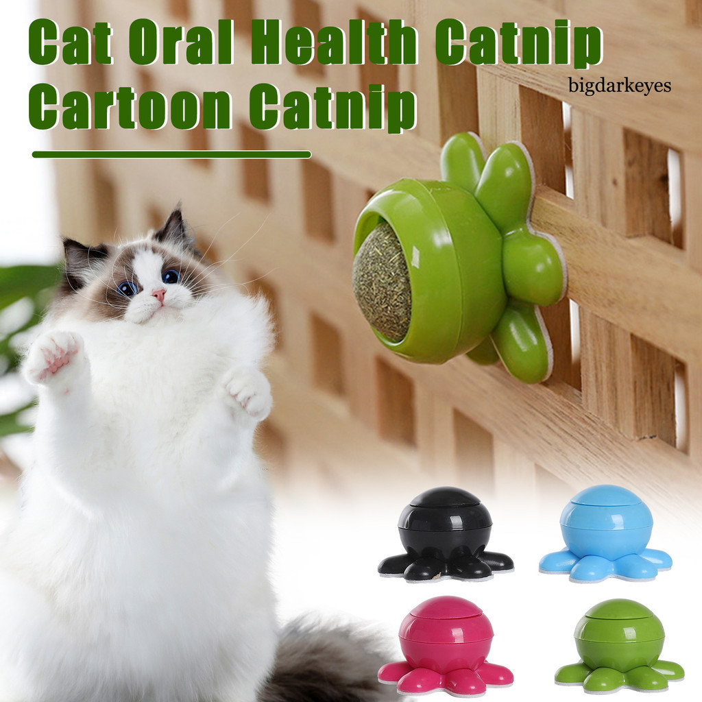 BIG-Cat Toy Rotary Teeth Cleaning Promote Oral Heath Sticky Back Wall ...
