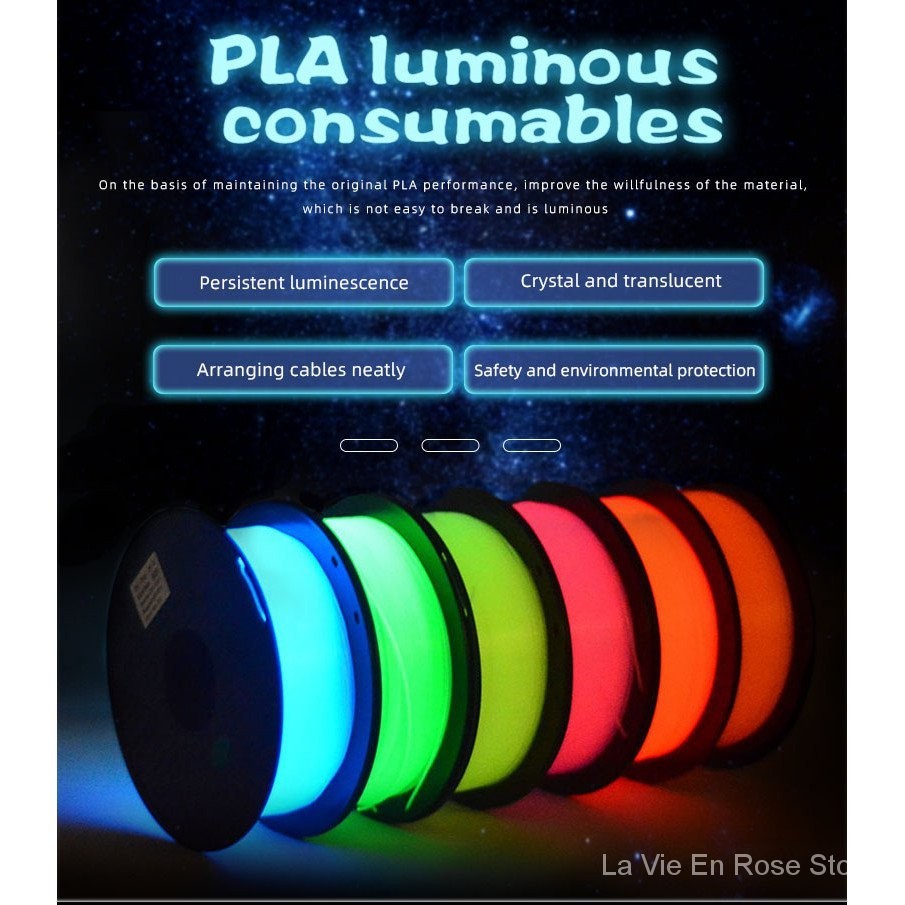 Luminous PLA Filament 1.75mm 1kg Glow In The Dark Plastic 3D Printing ...