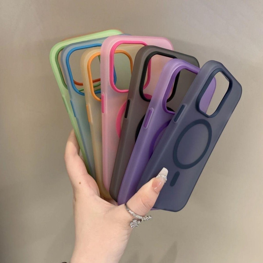 Luxury Solid Colour Frosted Silicone Skin Feel MagneticPhone Case for ...