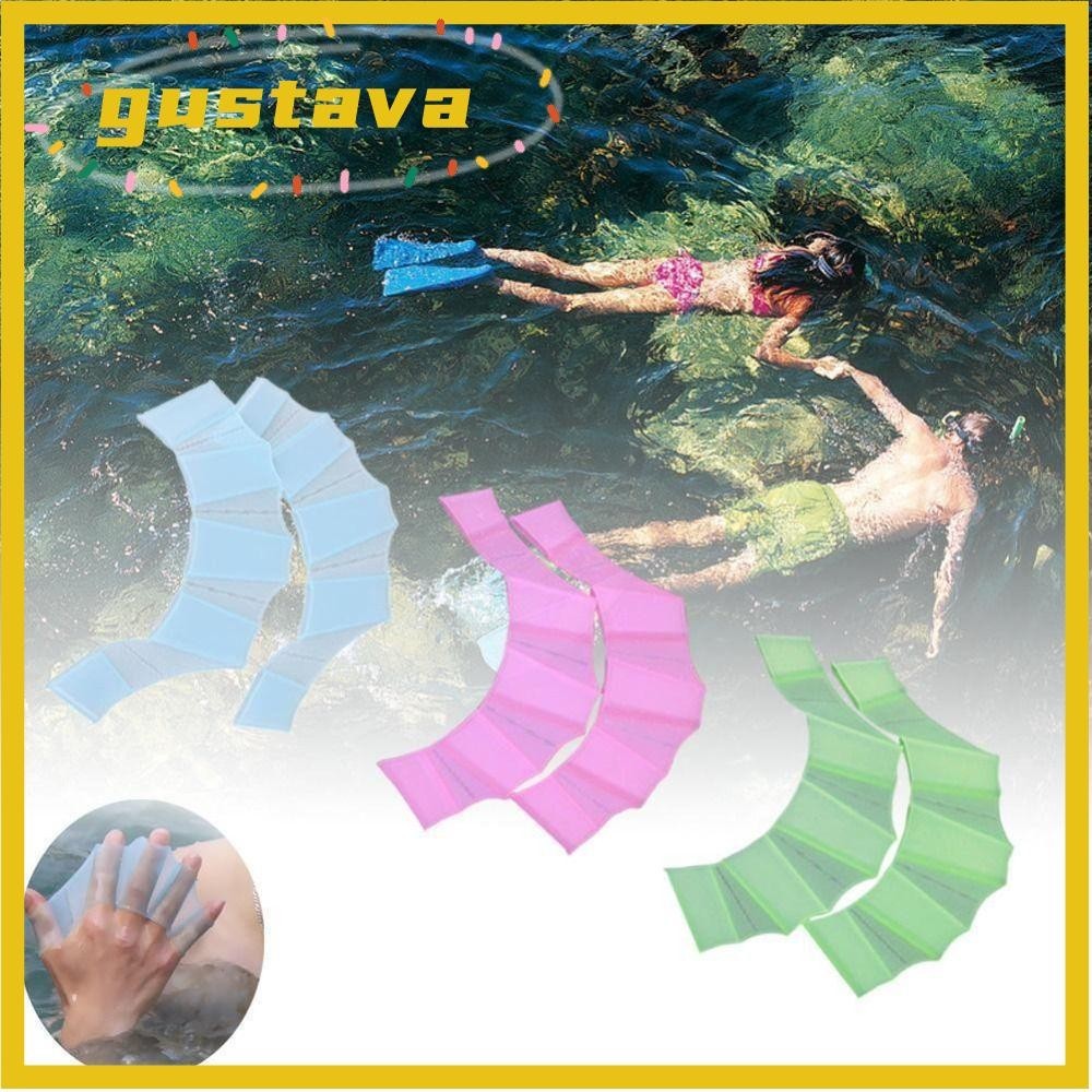 GUSTAVA Swimming Hand Fins, Silicone Finger Webbed Breaststroke ...