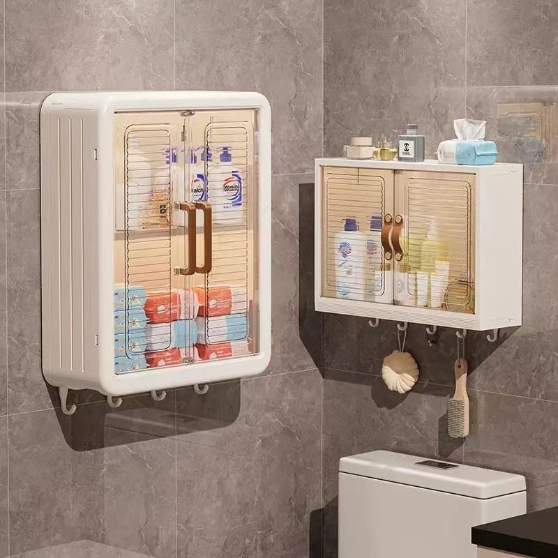 Wall Mounted Storage Box Bathroom Dustproof Waterproof Nail-free ...