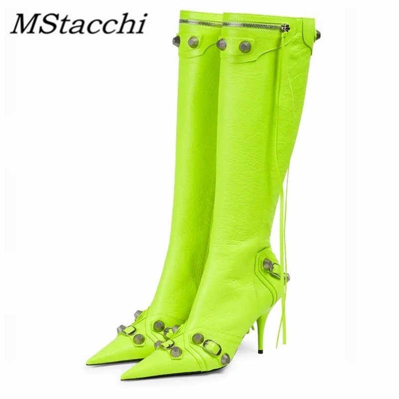 RQ`Women High Heels Boots Woman Pointed Toe Stilettos Heels Knee High ...