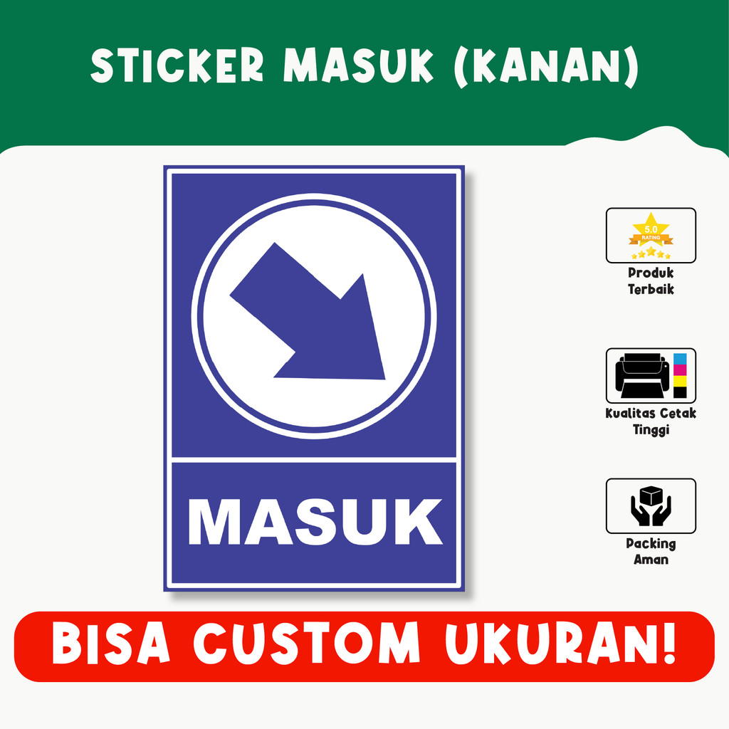 Entrance Direction Sticker – Direction Indicator with Clear and Durable ...