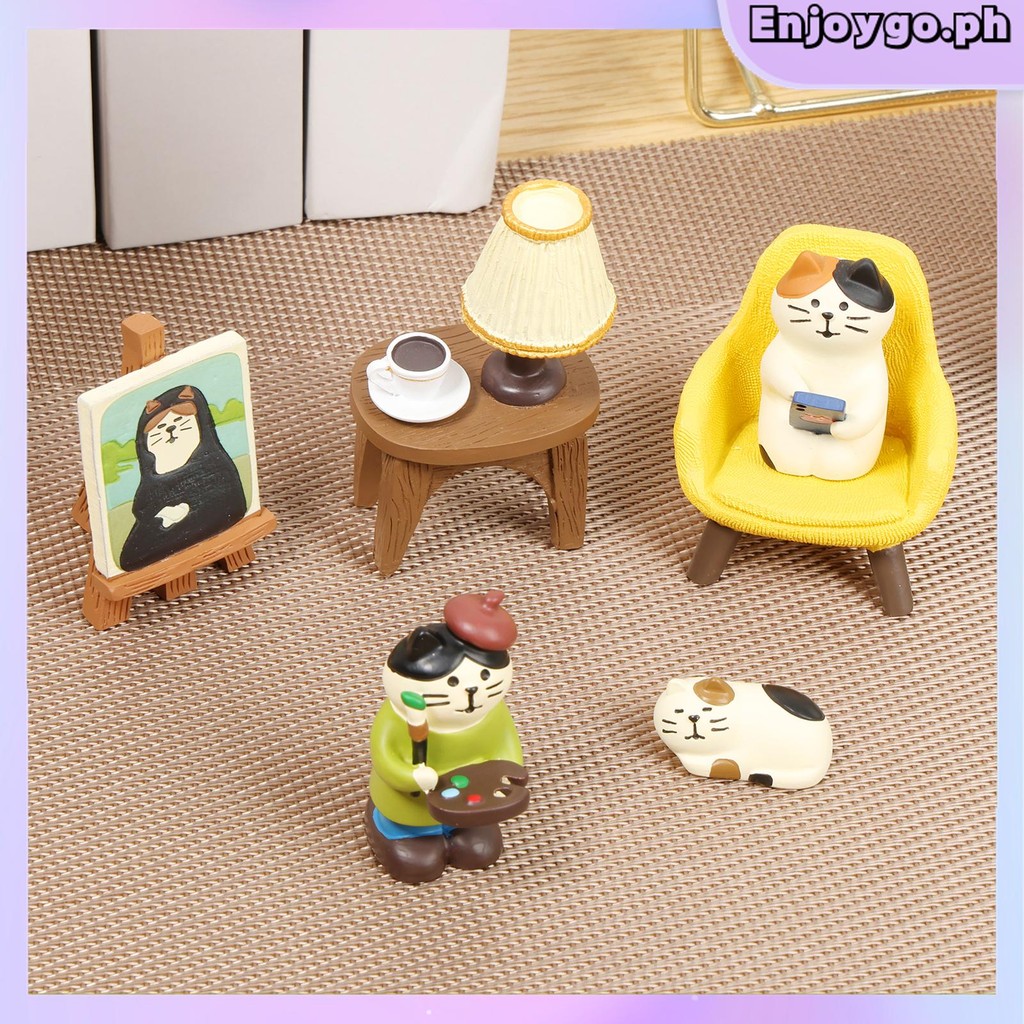 Miniature Cat Statue Creative Tiny Resin Cat Figurines Cute Mini Cat ...