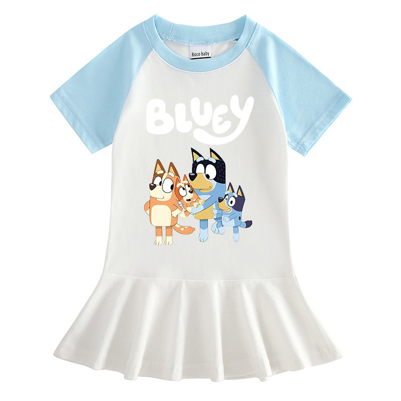 bingo bluey Kids Dress Girl Budak Perempuan Korea College Style ...