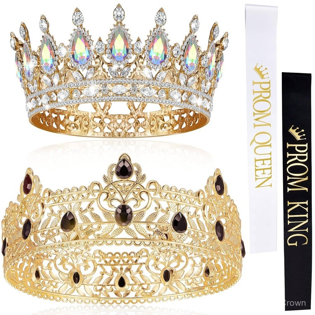 Golden King's Crown, Men's and Women's Ball, Queen and King's Satin ...