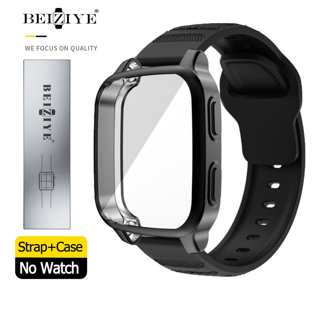 Beiziye TPU Soft Silicone Case + Silicone Replacement Strap For Garmin ...