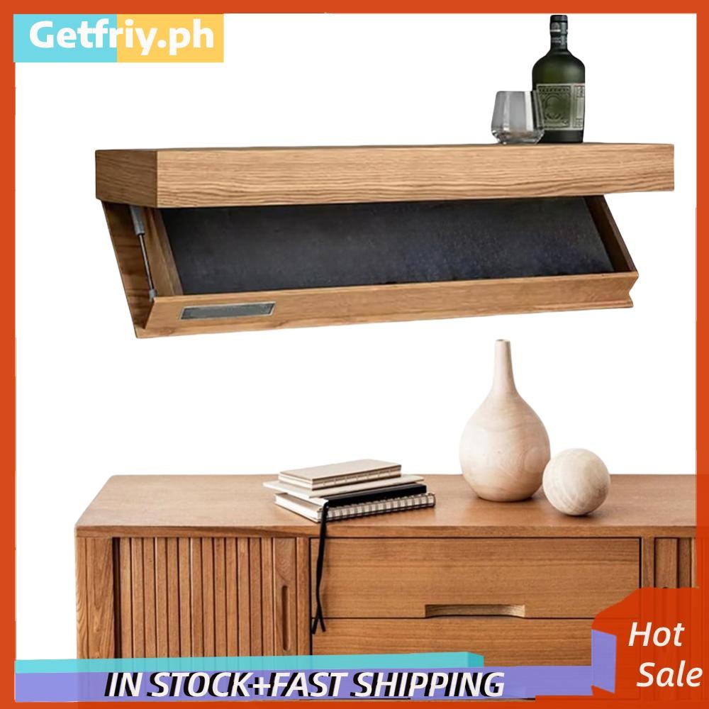 Wooden Magic Flap Storage Shelf Concealed Floating Shelf with Secret ...