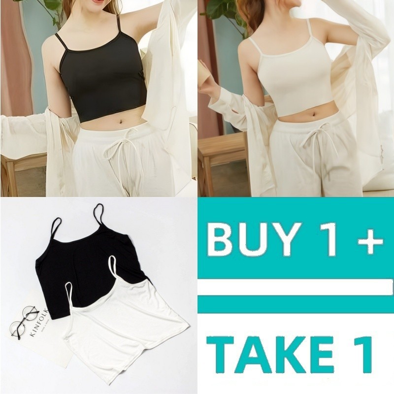 (Buy 1 Take 1)GGbin Korean Spaghetti Strap Sando Tank Top Sexy Black ...