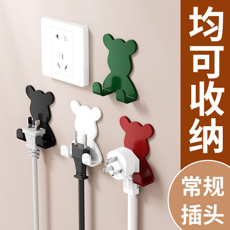 Power Plug Hook Sticker Perforation-Free Kitchen Wire Storage Socket ...