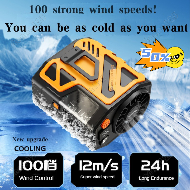 2024 new mecha wind 100 speed outdoor waist mounted fan 12m/s super ...
