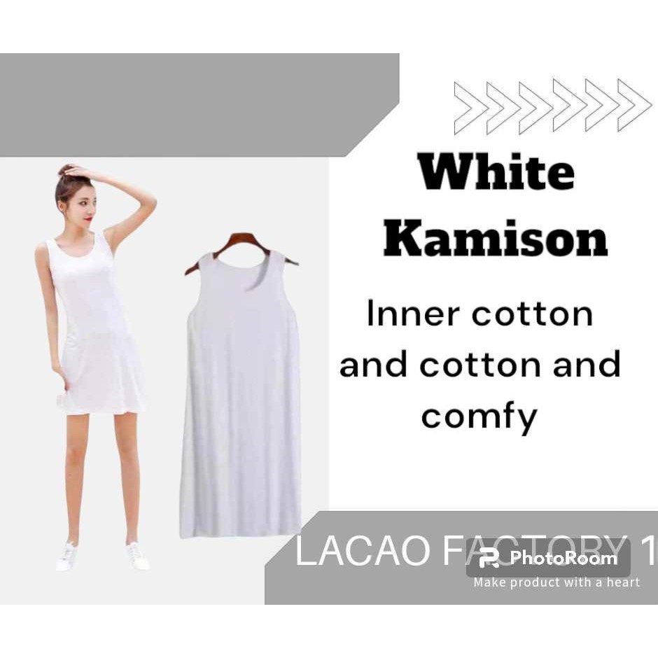 LF1 CAMISOLE COMFY WEAR COTTON KAMISON DRESSCOLOR WHITE | Shopee ...