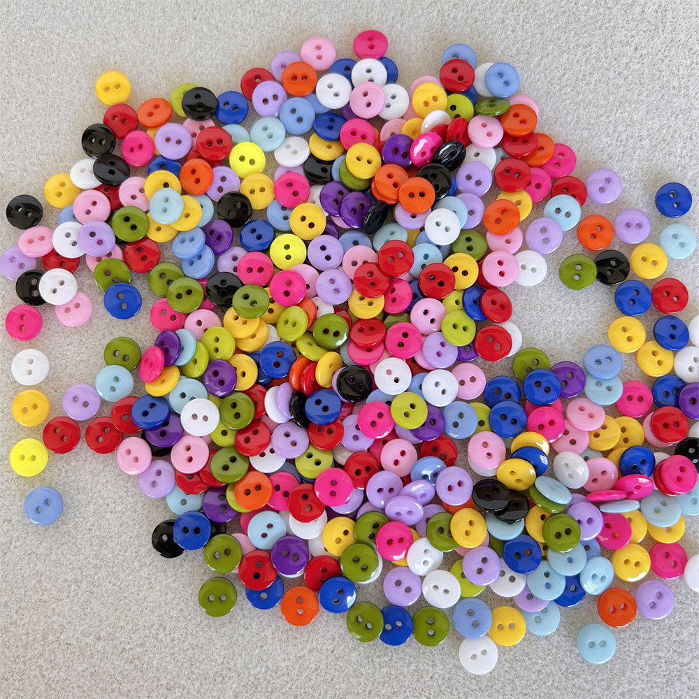 7.5mm 9mm Round Plastic Resin Buttons 100pcs Mini Buttons Miniature ...