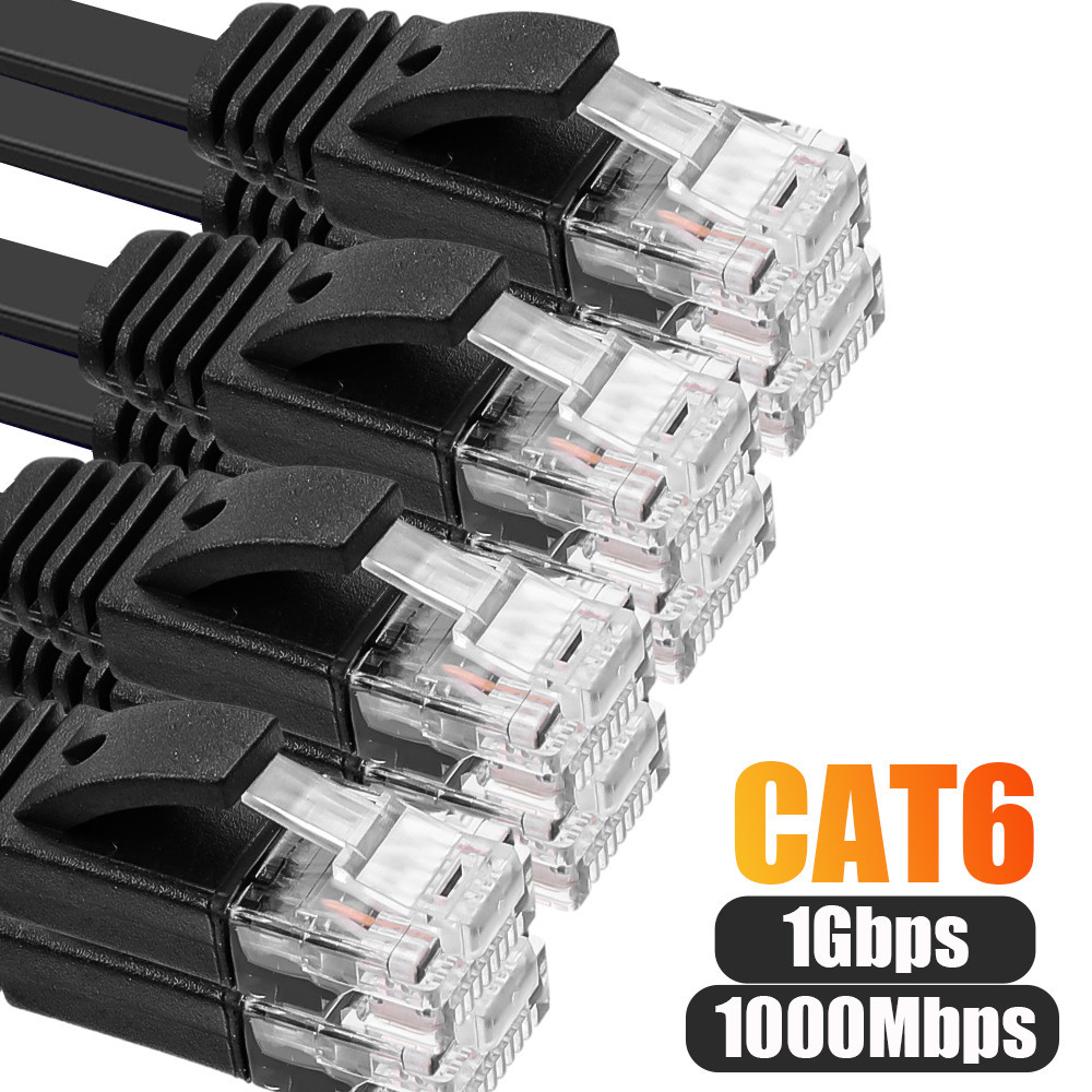 CAT6 Ethernet Cable - For Computer Router Laptop Shielded Cable - Flat ...