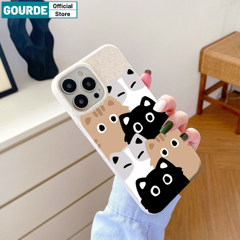 Gourde Creative Funny Casing Cats Dogs Pattern Case for Iphone 15 14 12 ...