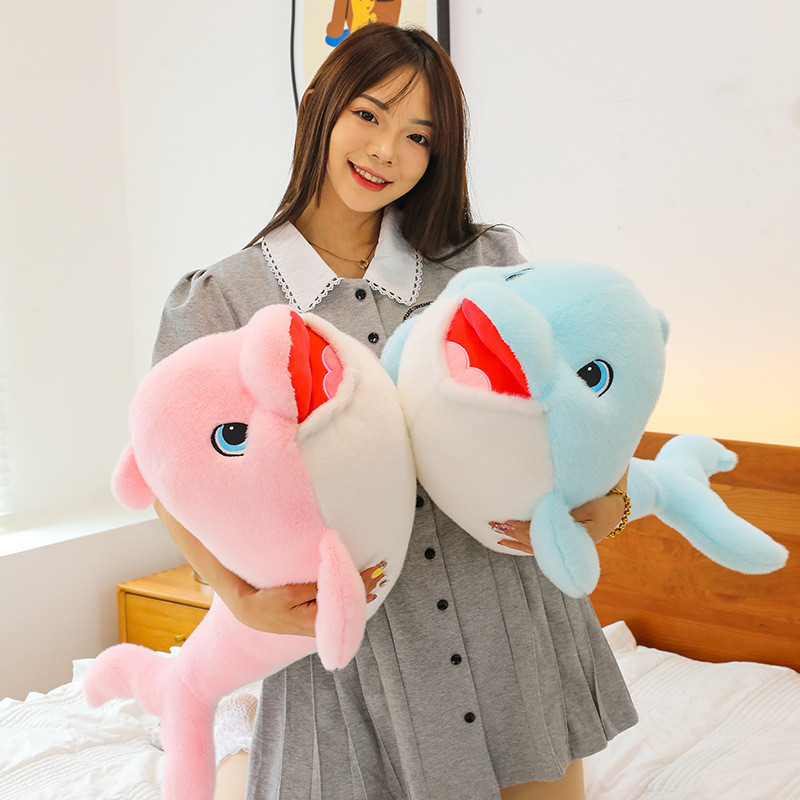 Stuffed Animal Dolphin Doll Fluffy Kids Girls Sleeping Companion ...