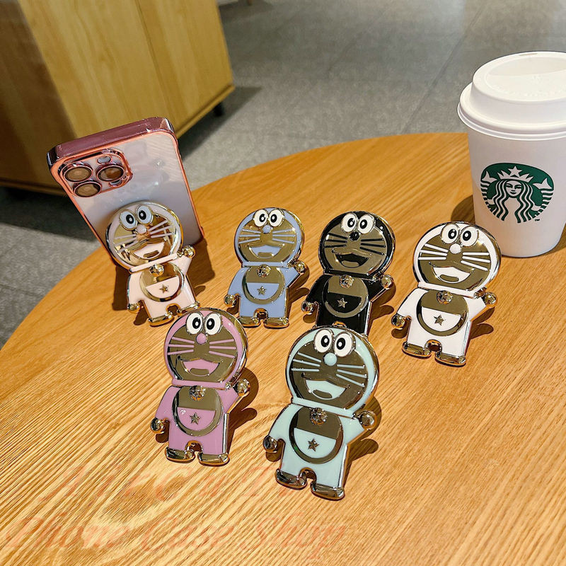 Stand For All Phone Case Bracket Love Plating Doraemon Fold Pull-out Hidden Grips | Shopee ...