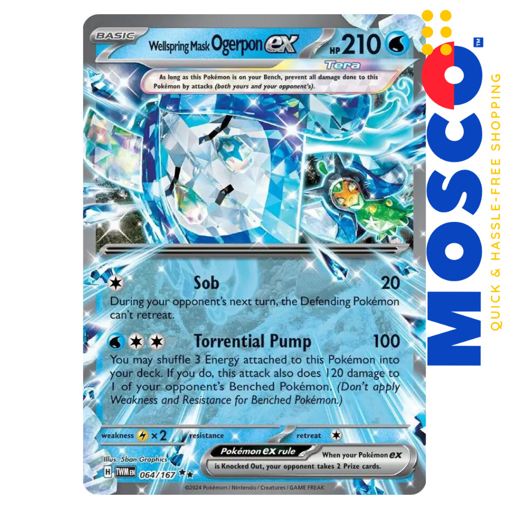 Wellspring Mask Ogerpon ex - 064/167 Double Rare Twilight Masquerade ...