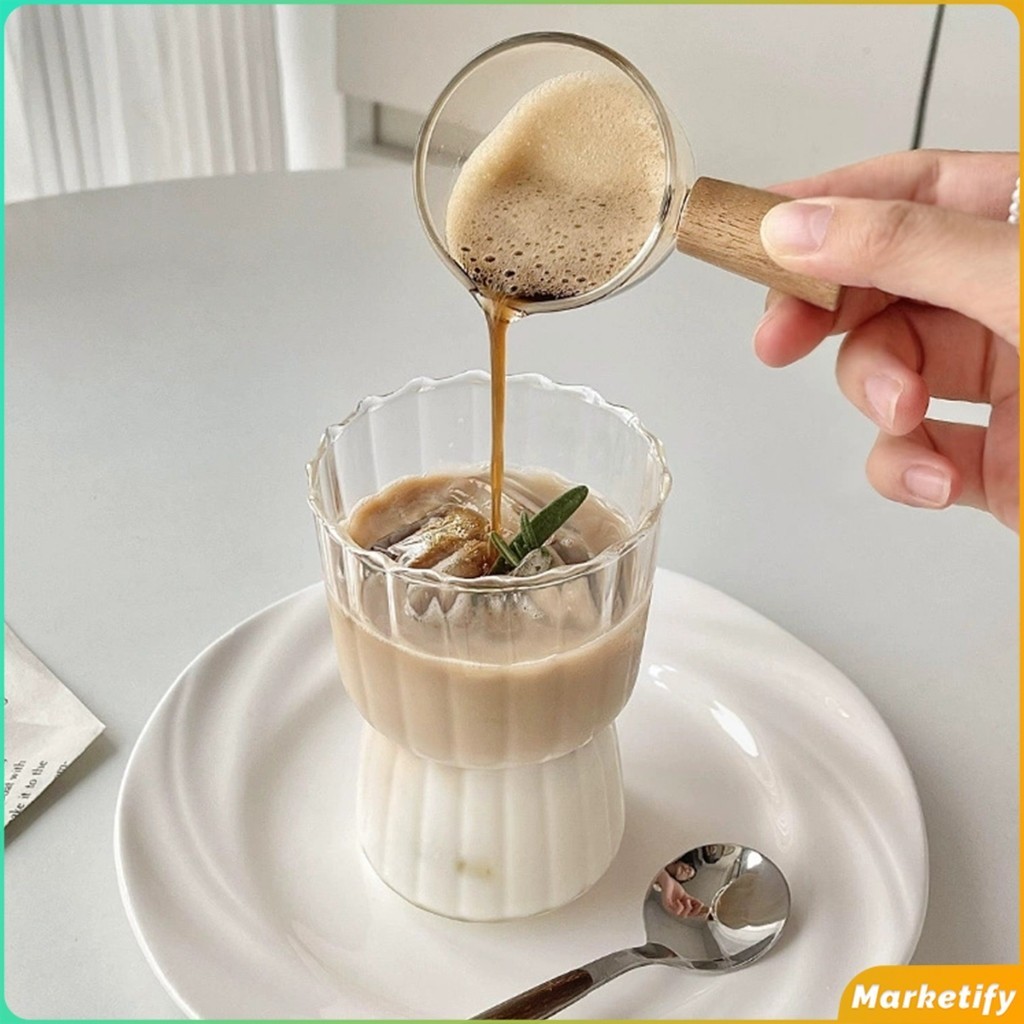 MK Striped Drinking Glass Cup Transparent Drinkware For Juice Coffee ...